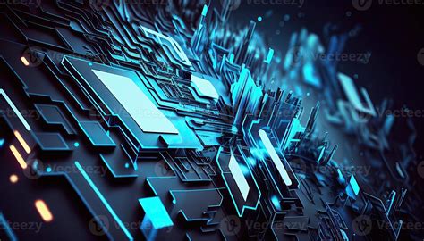Abstract Technology Background Chip Circuit CPU Motherboard Illustration Digital Backdrop