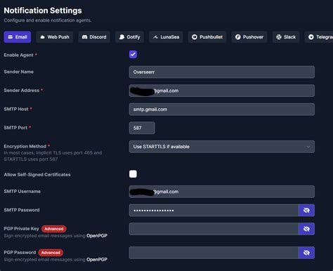 Issue With Gmail Smtp Roverseerr