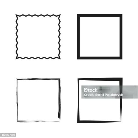그런 지 사각형 프레임 세트입니다 벡터 일러스트 레이 션입니다 주당순이익 10 거친에 대한 스톡 벡터 아트 및 기타 이미지