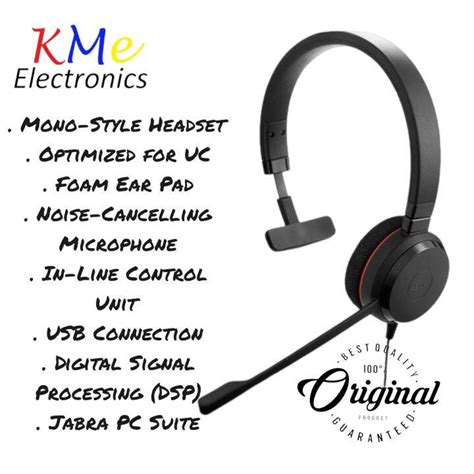 Jabra Evolve Se Stereo Headset Monaural Headphones For Voip Softphone With Passive Noise