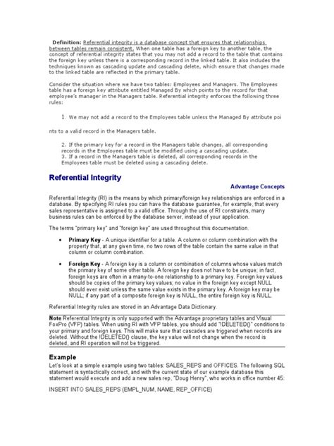 Referential Integritydefinition Pdf Software Design Computer Data