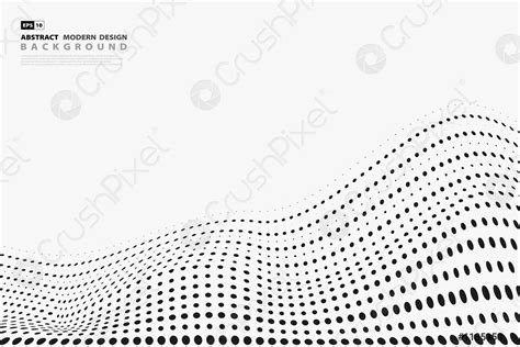 Abstract Black Halftone Dots Pattern Design Cover On White Background