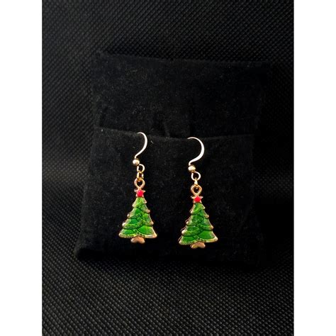 Коледни обици елхички