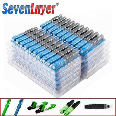 10PCS FTTH SC UPC SC APC Optical Fiber Quick Connector Butterfly SC FTTH Fiber Optic Fast