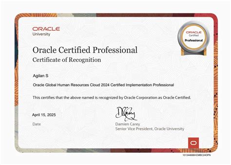 oraclecertified professionalgrowth techjourney agilan subramaniyan