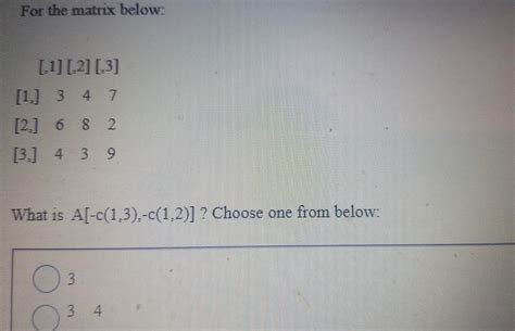 For The Matrix Below What Is A C C Chegg Com