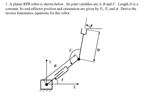 solved 1 a planar rpr robot is shown below its joint