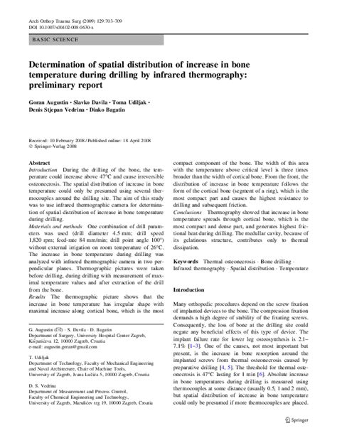 Pdf Bone Drilling A Thermal Model For Bone Temperature Prediction Foli Amewoui