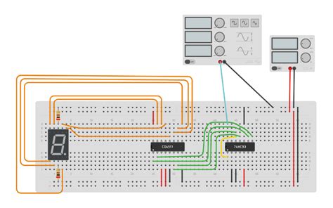 Circuit Design Displays Catode 7 Segments Decoder Counter Tinkercad