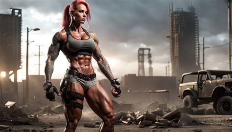 Postapocalyptic Mutant Female Bodybuilder With Tat By Roadkill205 On