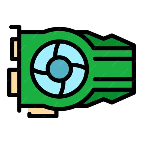 Premium Vector Graphics Card Icon Outline Graphics Card Vector Icon Color Flat Isolated