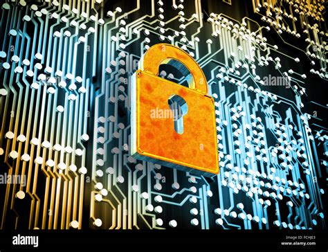Conceptual Image Of Micro Circuit Security Concept Stock Photo Alamy