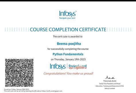 beema poojitha on linkedin python fundamentals certificate