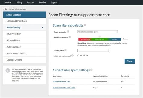 How To Configure Spam Filtering Support Centre Register