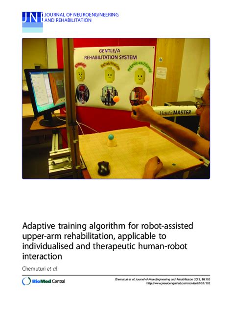 Pdf Adaptive Training Algorithm For Robot Assisted Upper Arm