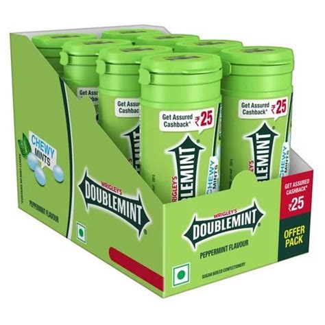 Sky Bule Doublemint Chewy Mint Tube Peppermint Flavour Chewy Mints 30