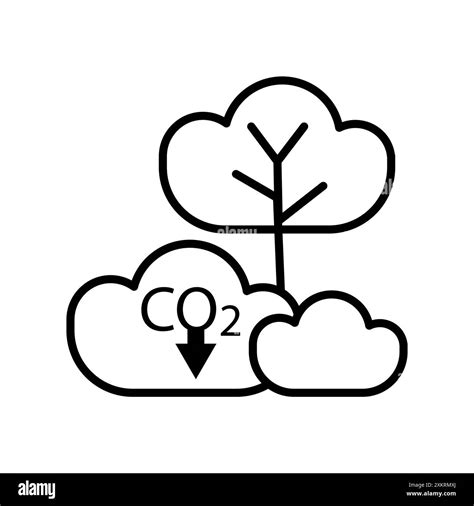 Tree Reducing Co2 Carbon Capture Symbol Environmental Vector Icon