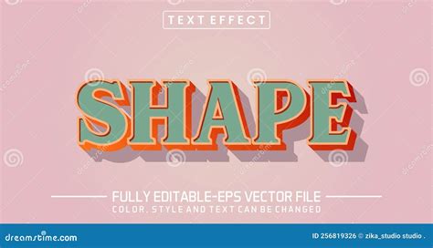 Editable Shape Text Effect Stock Illustration Illustration Of Shadow 256819326