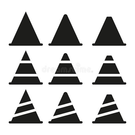 Black Traffic Cone Icons Set Vector Illustration Eps 10 Stock Vector Illustration Of Vector