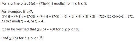 Hacking Project Euler Problem 381 Kartikeyas Blog