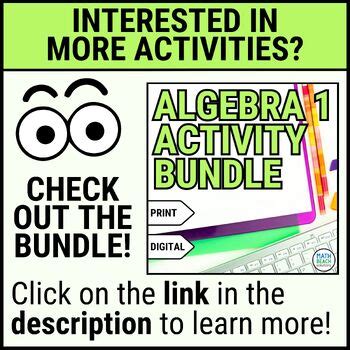 Evaluating Functions Using Function Notation Activity Print And Digital