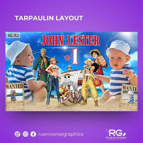 One Piece Anime Bannertarpaulin Birthday Banner Design Happy