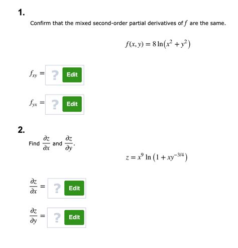 Solved 1 Confirm That The Mixed Second Order Partial