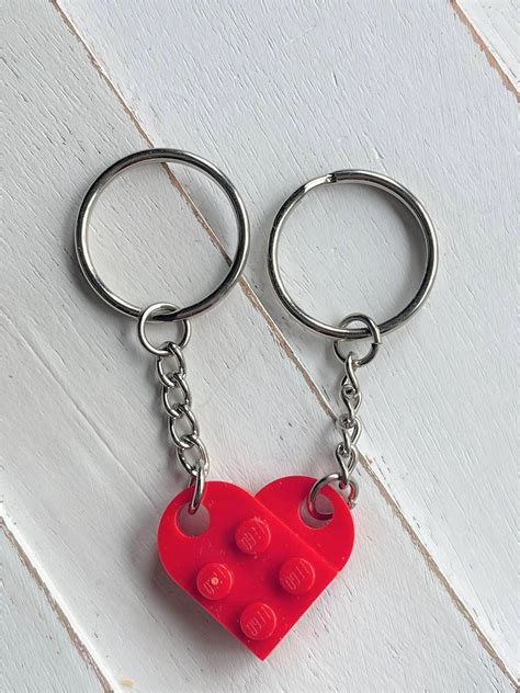 Bff Lovers Red Heart Building Block Keychain Lovers Mamá Etsy
