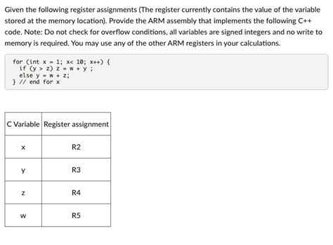 Solved Given The Following Register Assignments The Register
