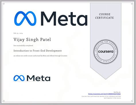 Vijay Singh Patel On Linkedin Frontend Meta Coursera Htmlcss