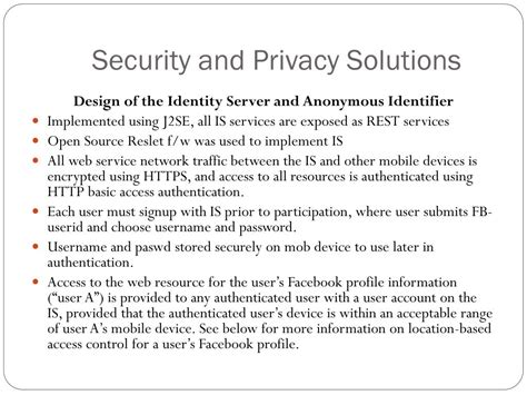 Ppt Solutions To Security And Privacy Issues In Mobile Social Networking Powerpoint