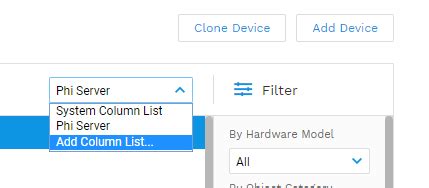 Customizing Device Column Lists Device Support Portal