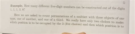 Solved Xample How Many Different Five Digit Numbers Can Be Chegg