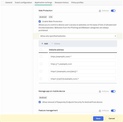 Configuring User Access To Websites