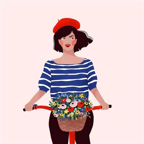 Instagram Girls Cartoon Art Striped Art Cartoon Art