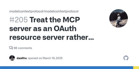 treat the mcp server as an oauth resource server rather than an authorization server · issue