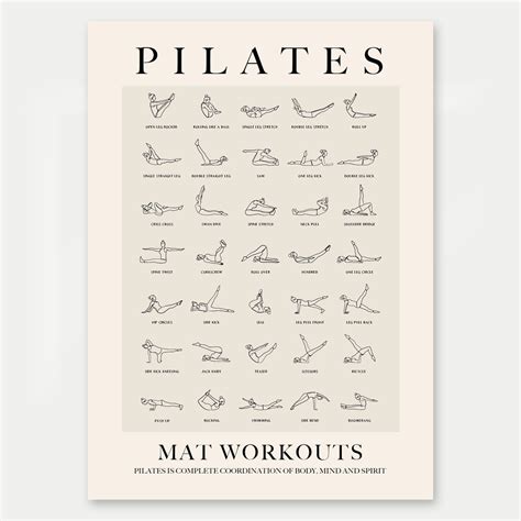 Pilates Mat Workout Line Art Studio Print Mat Pilates Pilates Studio