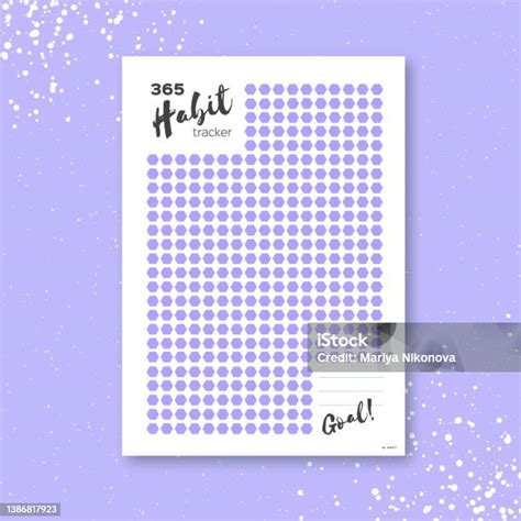 습관 추적기 365 일 템플릿 습관 일기 년 저널 플래너 총알 저널 목표 목록 용지 크기 A4 육각형 모양 날짜가 지정되지