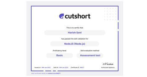 harish s skill certificate for nodejs node js cutshort