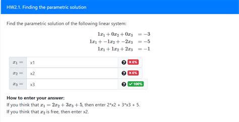 solved hw2 1 finding the parametric solution find the