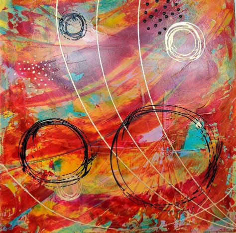 Ablaze By Alison G Saunders 2025 Painting Acrylic Gold Leaf On