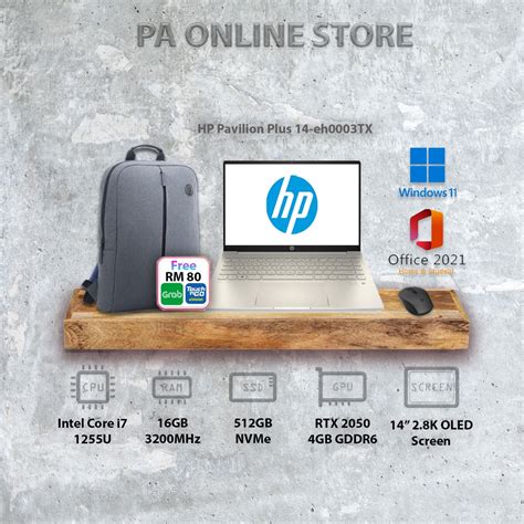 HP Pavilion Plus 14 Eh0003TX 14 2 8K OLED Laptop Intel Core I7 1255U 16GB RAM 512GB SSD