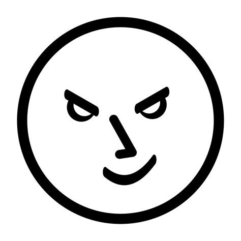 Evil Smiling Face Emoticon With Cunning Expression And Sly Look