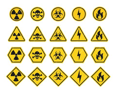 Premium Vector Danger Warning Circle Yellow Sign Radiation Sign Toxic