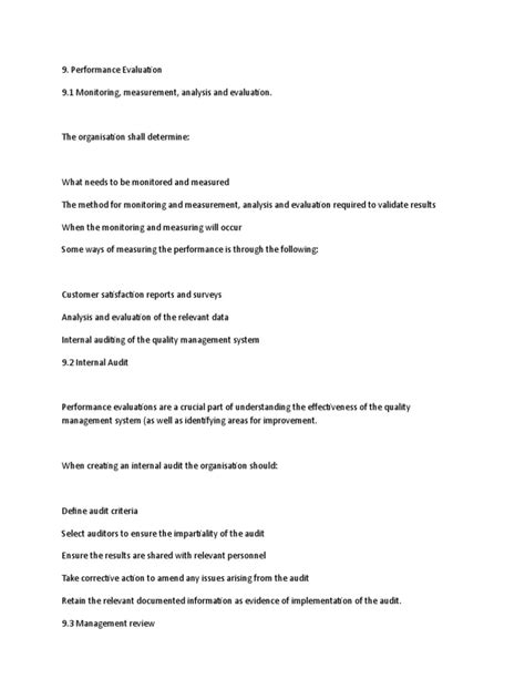 Performance Evaluation Clause 9 Download Free Pdf Quality