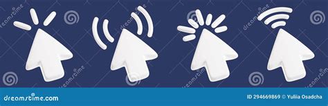 White Cursor Arrow With Different Mouse Click Effect Stock Illustration Illustration Of