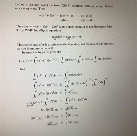 Write The Weak Formulation Of The Following Problem