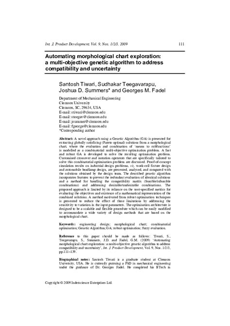 Pdf Automating Morphological Chart Exploration A Multi Objective