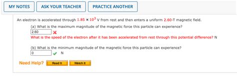 Solved An Electron Is Accelerated Through 1 85×103 V From