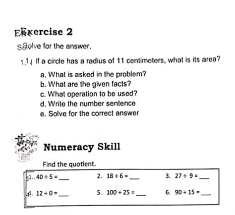 Solved Exercise 2 Saolve For The Answer 11 If A Circle Has A